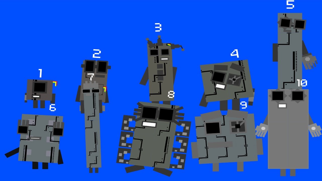 Retro Robot Numberblocks Band 1-10 - YouTube
