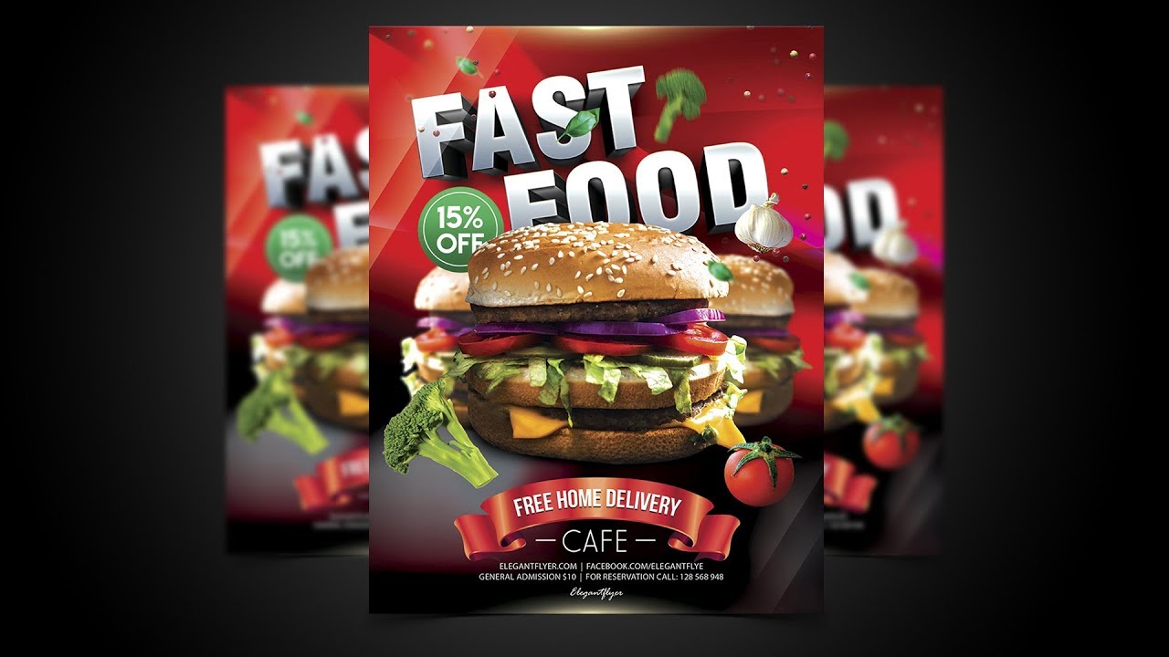 Tutorial Video - How to create fast food flyer template in Photoshop ...