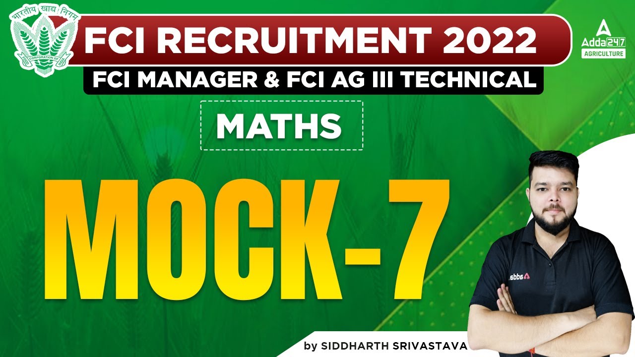 FCI Recruitment 2022 | FCI Manager & FCI AG 3 Technical | Maths by ...
