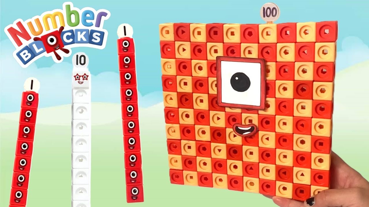 Numberblock 100 Math Link Cubes | Making Numberblock One Hundred ...
