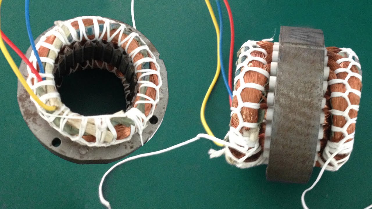 Automatic electric motor double end stator coil lacing machine - YouTube