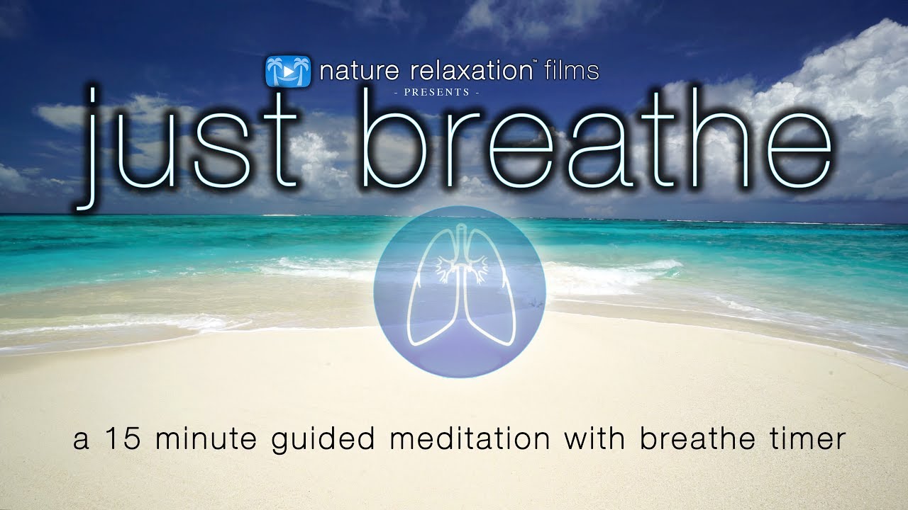 15 Minute Guided Meditation w Breath Assistance | 4K UHD "Just Breathe ...