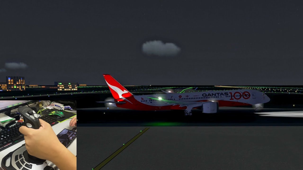 Qantas B787-9DREAMLINER Takeoff at Sydney Airport | Joystick | RFS ...