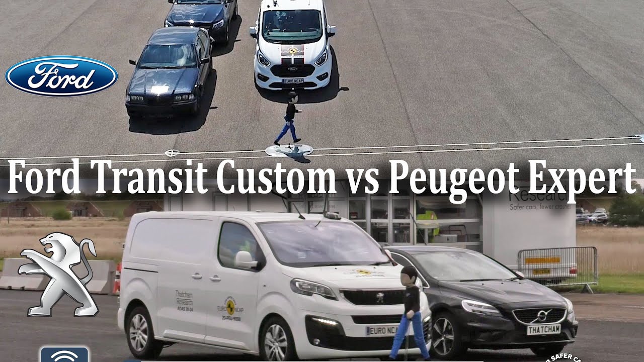 Ford Transit Custom vs Peugeot Expert Safety test NCAP - YouTube