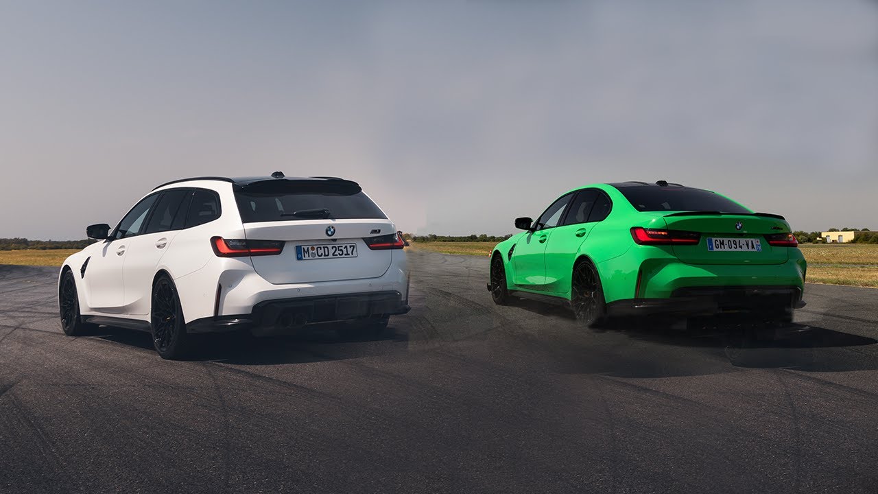 Drag race : BMW M3 Touring VS M3 CS - YouTube