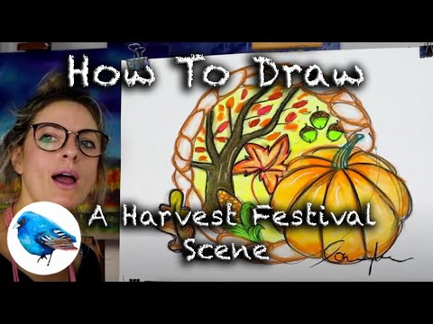 Learn how to draw A HARVEST FESTIVAL SCENE: STEP BY STEP GUIDE (Age 5 ...