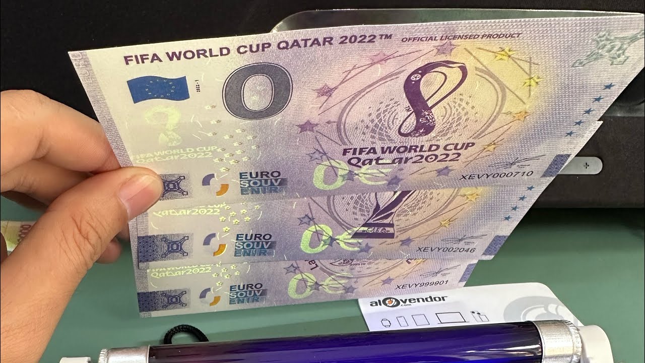 Trên tay tiền lưu niệm World Cup Qatar 2022 | Tiền Lưu Niệm 0 Euro có ...