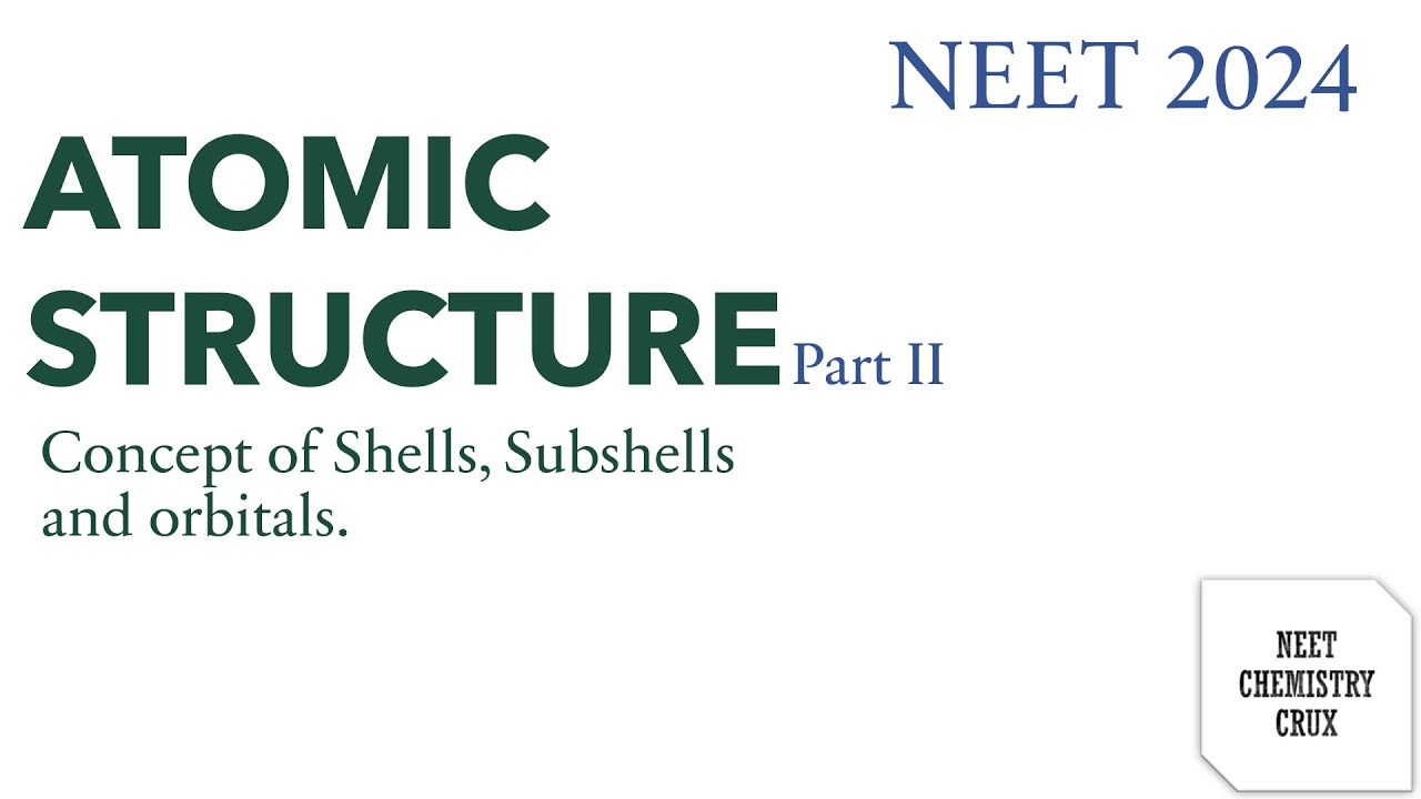 Structure of Atom (Part II)| Shells, Subshells, Orbitals| NEET 2024 ...