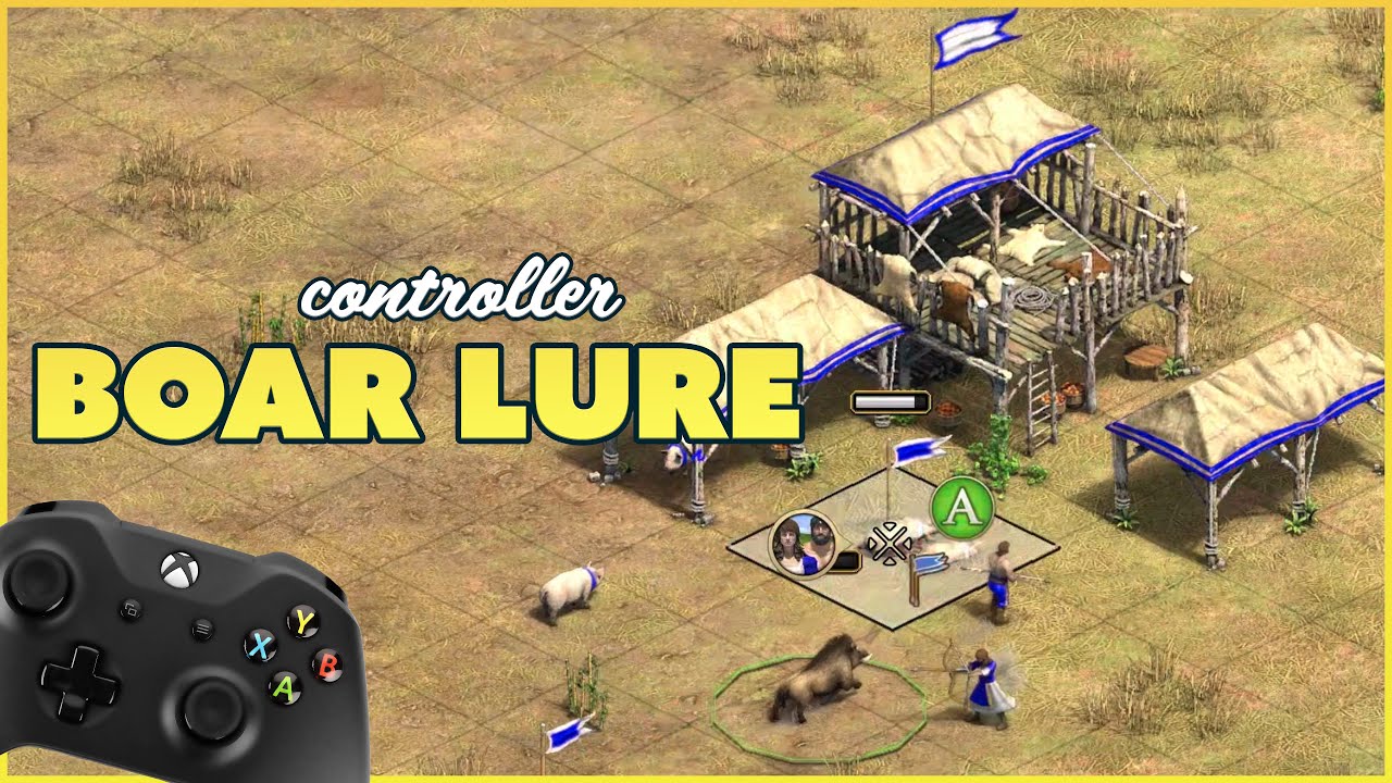 How to lure boar with a CONTROLLER in Age of Empires 2 - YouTube