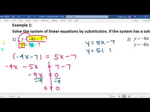 5.2 Notes: Solving Systems w/ Substitution (Alg1) - YouTube
