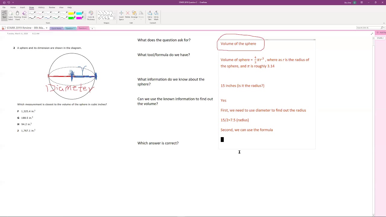 STARR 2019 answers - 8th Math, Question 2 - YouTube