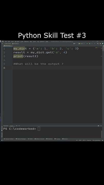 Python Skill Test No. 3 | Dict get() Usage #pythonforbeginners # ...