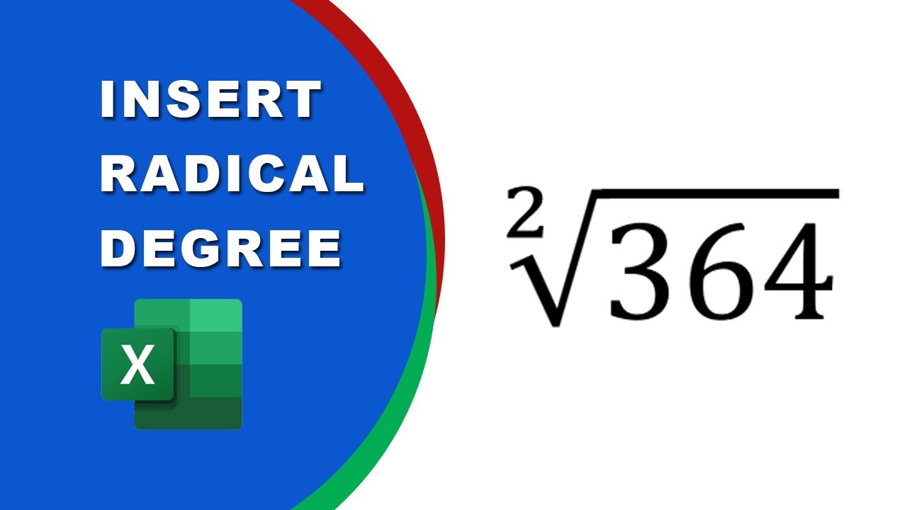 How to insert Radical with Degree symbol in Excel - YouTube