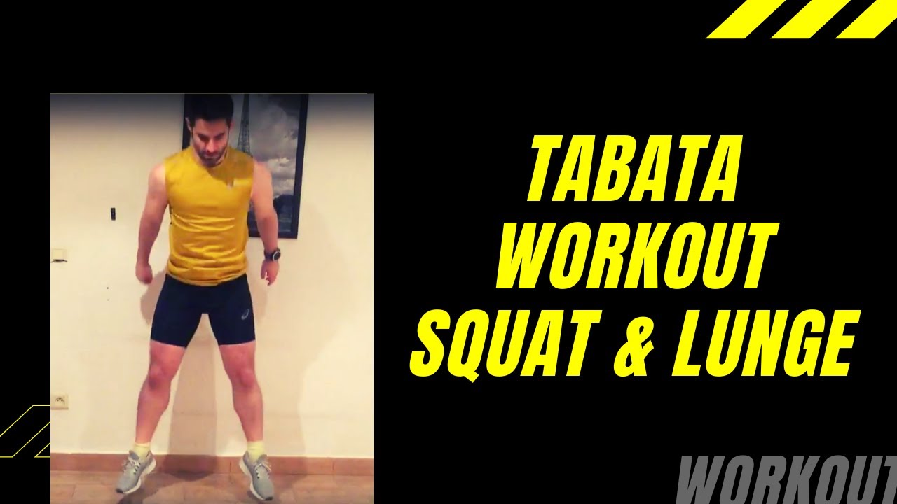 Tabata workout at home: squat jump and jumping lunges - YouTube
