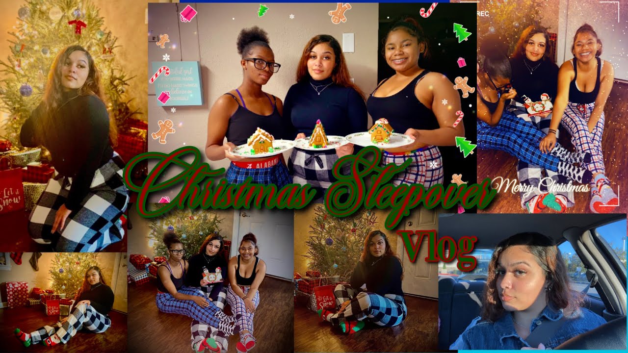 Christmas Sleepover with Friends//vlog, contest, car ride, movies ...