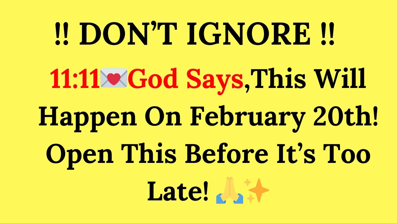 God Says, This Will Happen On February 20th | God Message For You Today ...
