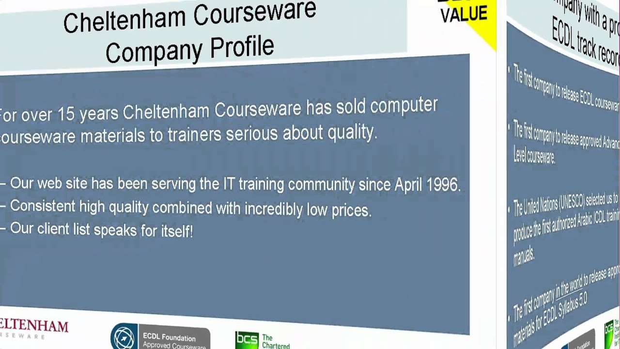 ECDL Courseware - BCS Approved ECDL Training Materials UK - YouTube