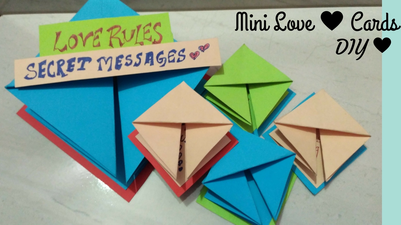 || DIY || Mini love Messages card from paper sheet - YouTube