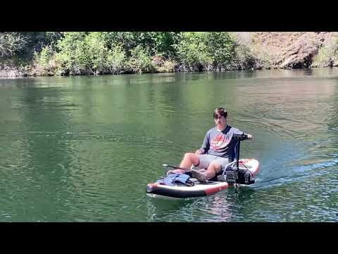 paddle board SUP with electric motor first test in water - YouTube