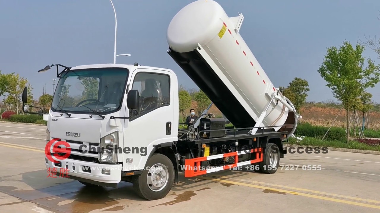 Multifunction ISUZU 8CBM gully emptier for sale - YouTube