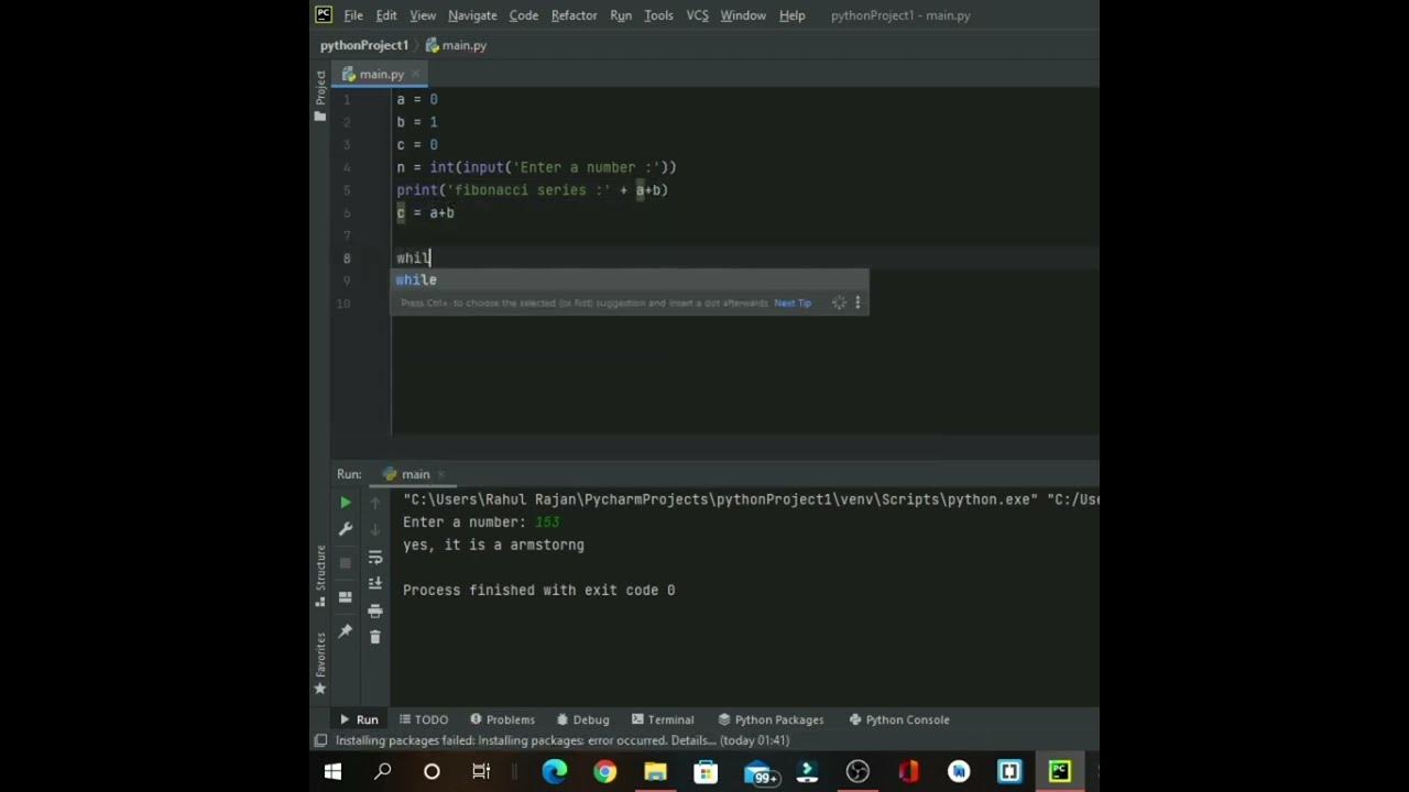 Fibonacci Series In Python Shorts Programming Python Pythonprogramming L Fibonacci