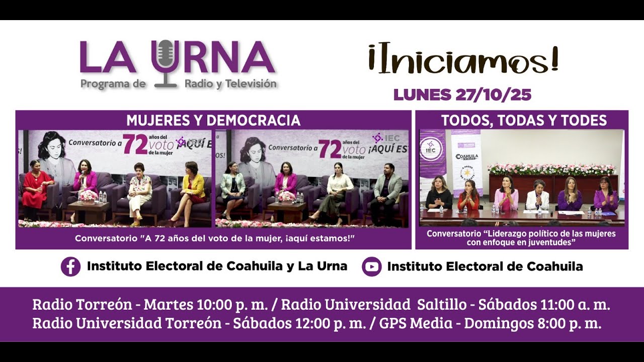 La Urna, programa de Radio y Televisión del IEC. Octubre 27 de 2025 ...