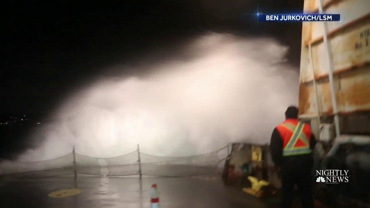 West Coast Battles Massive Winds And Waves | NBC Nightly News - YouTube