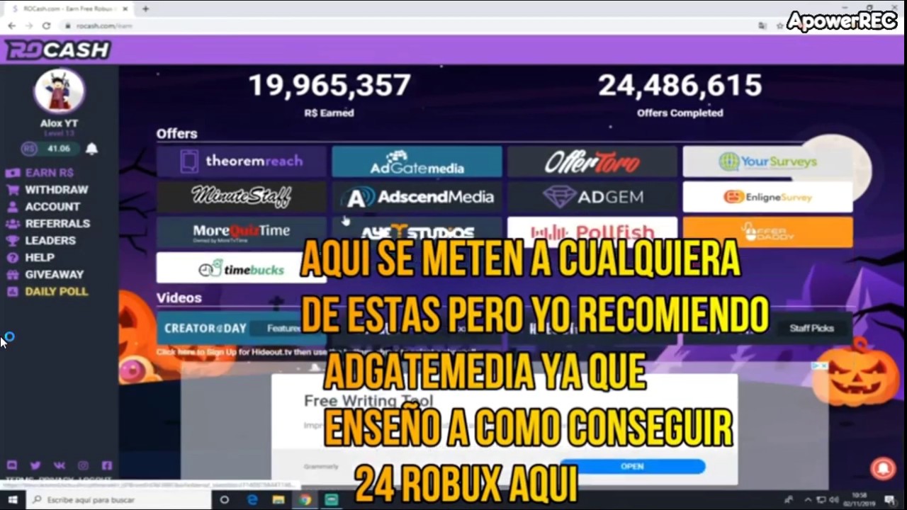 como conseguir robux gatis 🤑link: https://rocash.com/?ref ...