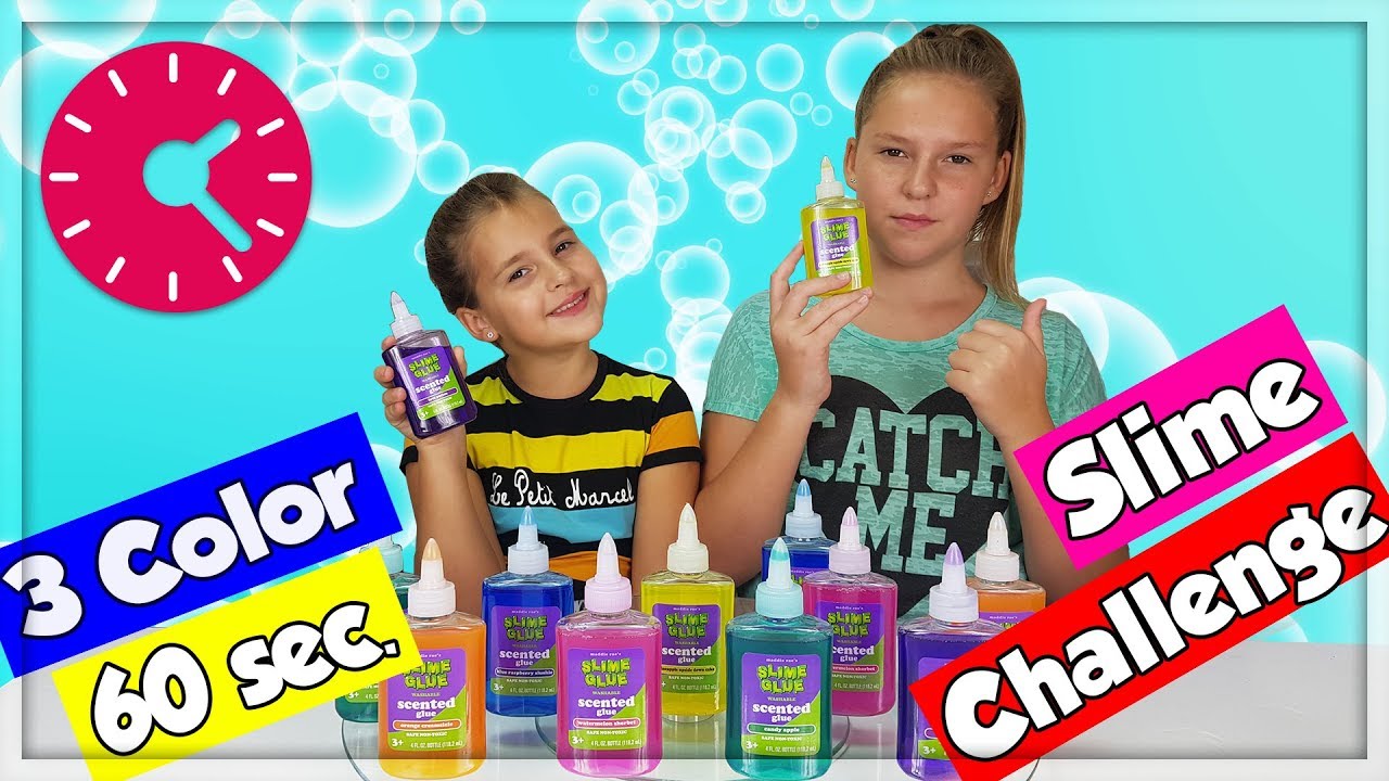 3 COLORS 60 SECONDES SLIME CHALLENGE ! - YouTube