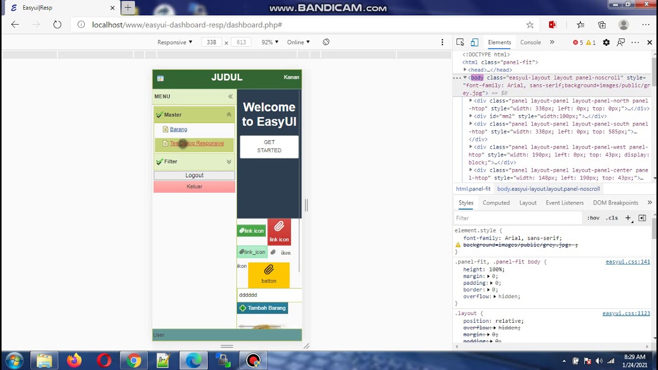 Buat Template Responsive untuk admin dengan easyUI - YouTube