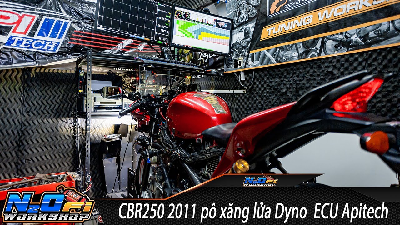 CBR250 2011 PXL Dyno ECU Apitech - YouTube