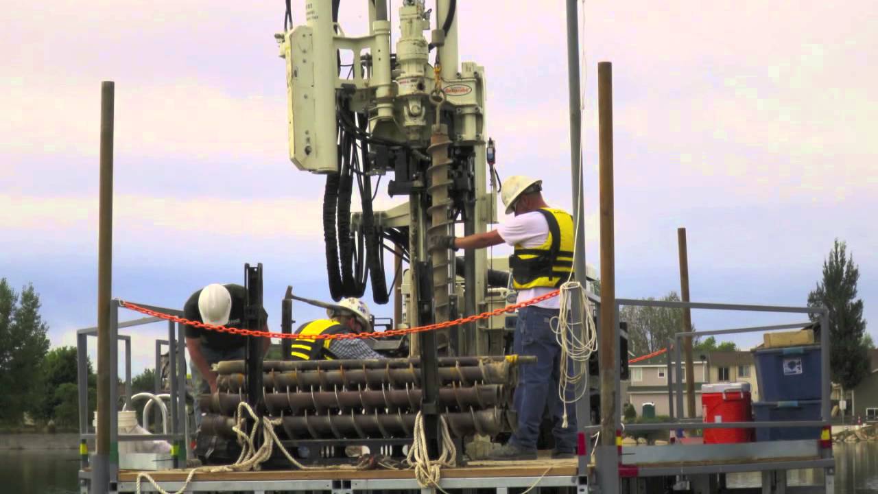 Geotechnical Environmental Barge Drilling in Colorado - YouTube