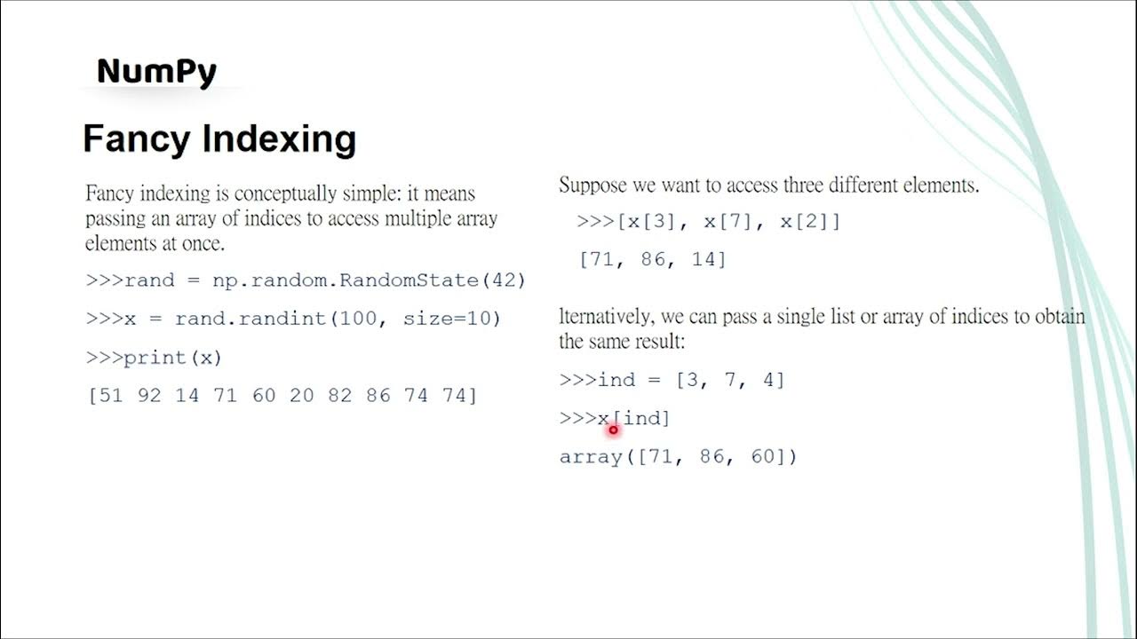 Data Science L2 4 Numpy Counting Fancy Indexing And Sorting Youtube
