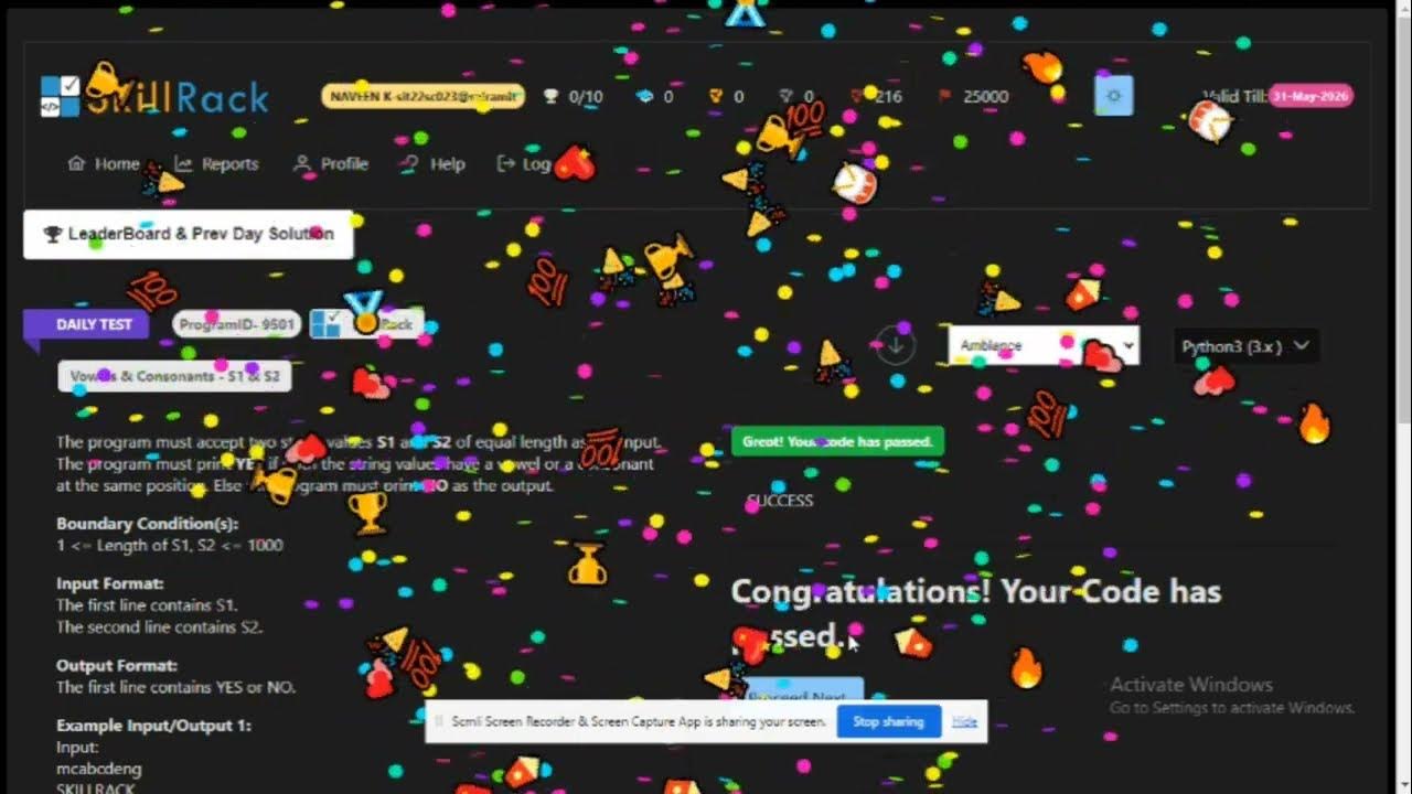 skillrack daily test|skillrack python|24/9/2023|skillrack daily ...