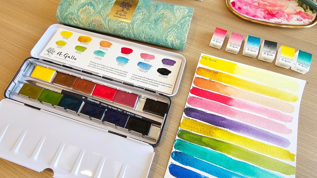 Agallo Watercolors Botanical Set Swatching Video - YouTube