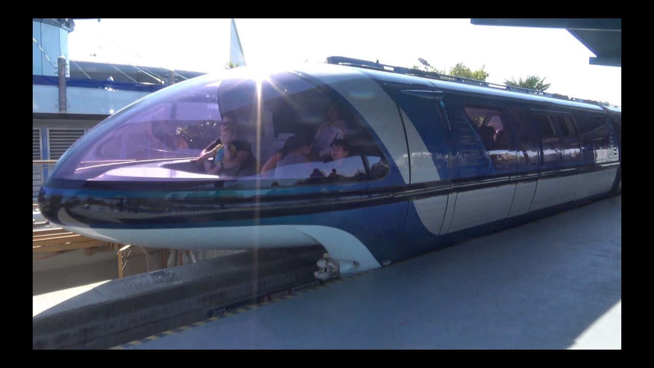 2017 Disneyland Monorail FULL Ridethrough in 4K Ultra HD, FRONT CABIN ...