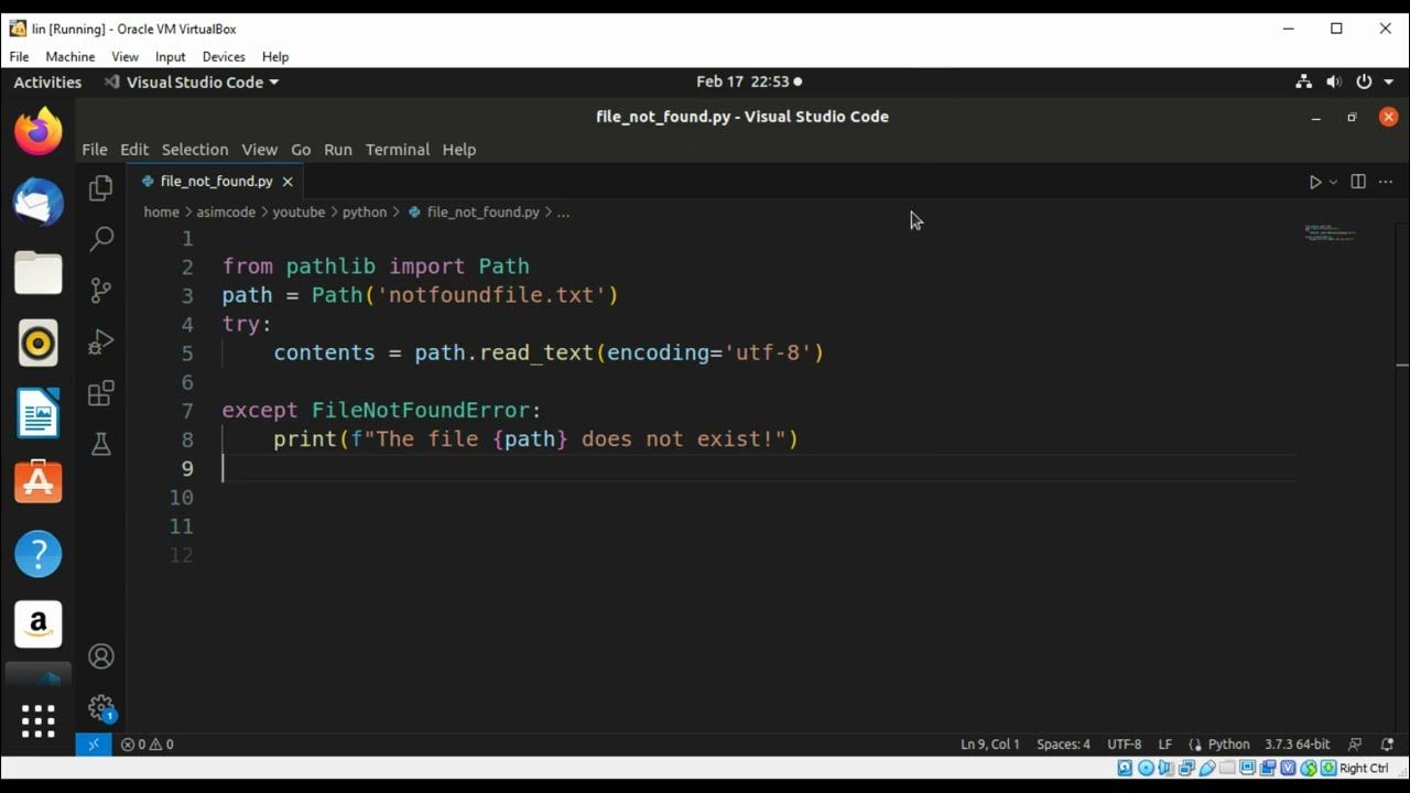 How to Handle the FileNotFoundError Exception in Python - YouTube