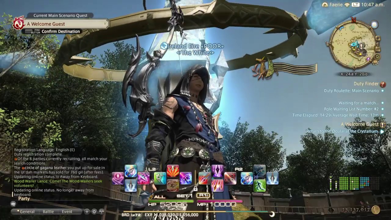 FINAL FANTASY XIV BRD Bard Ireland Eire The Black Shroud South Shroud ...