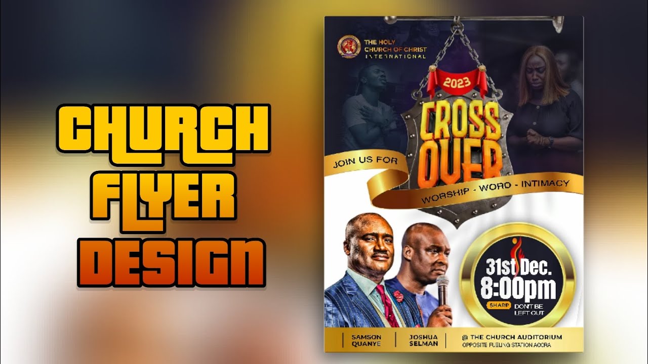 How To Design CROSS OVER CHURCH FLYER: Online Church Service Flyer ...