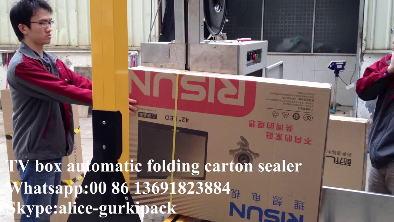 TV flaps folded cardboard boxes closing machines,automatic folding ...