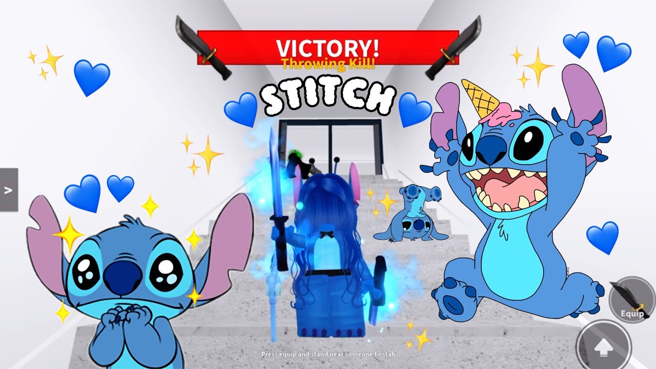 PLAYING MM2 AS STITCH 💙 (IPAD PRO GAMEPLAY) - YouTube