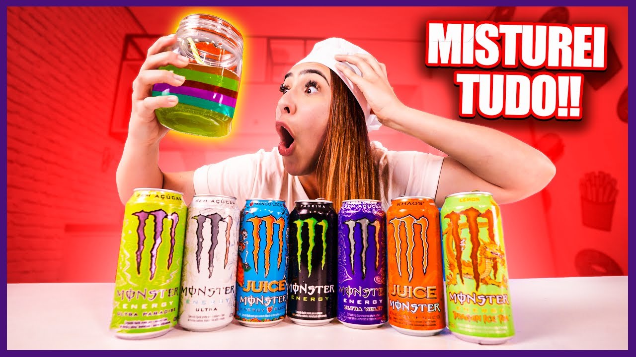 misturei TODOS os MONSTERS e criei um NOVO SABOR! - YouTube