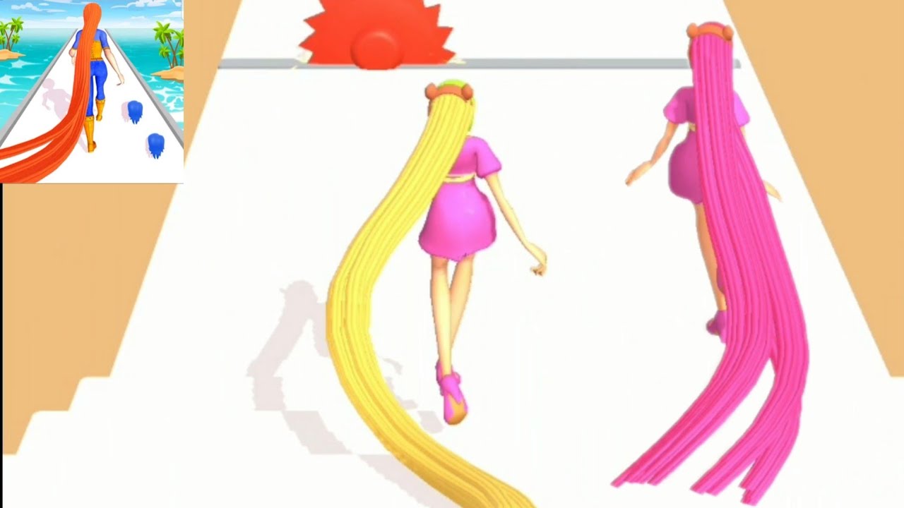 Hair Runner Challenge Rush 3D👸💇🌈 All Levels Gameplay android ios - YouTube