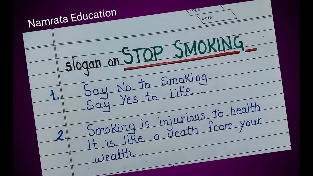 10 best slogans on Stop Smoking in English / No smoking slogan writing ...