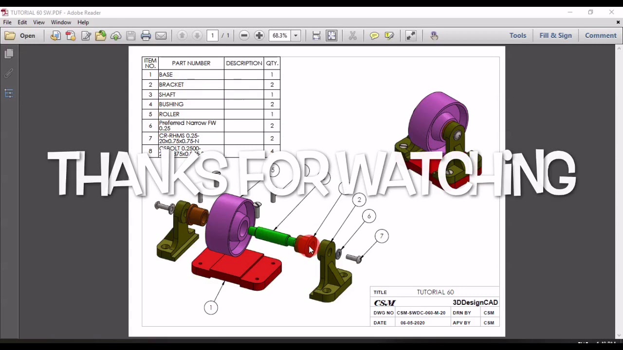 SOLIDWORKS TRAINING TUTORIAL 60 (ASSEMBLY) - YouTube