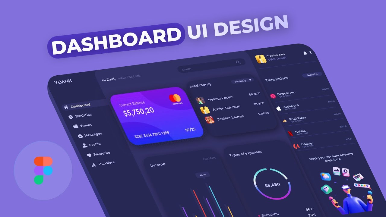 Dashboard UI Design - Figma Tutorial - YouTube