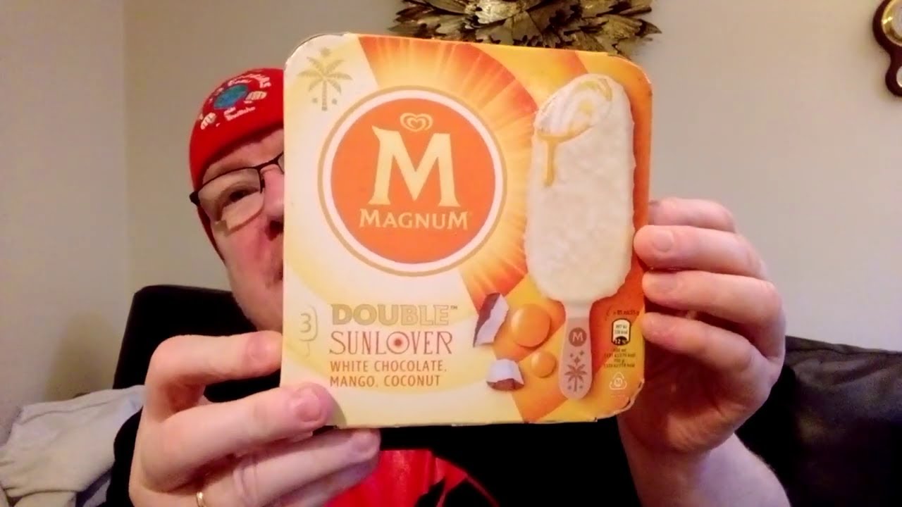 Magnum Double Sun lover White Chocolate Mango Coconut. review - YouTube