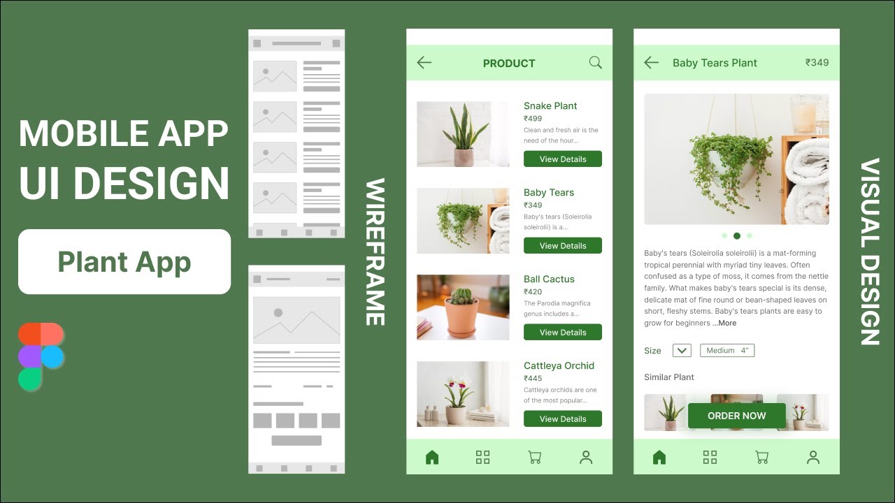 Mobile app design in Figma | UI Design for Plant Sell APP | APP Design ...