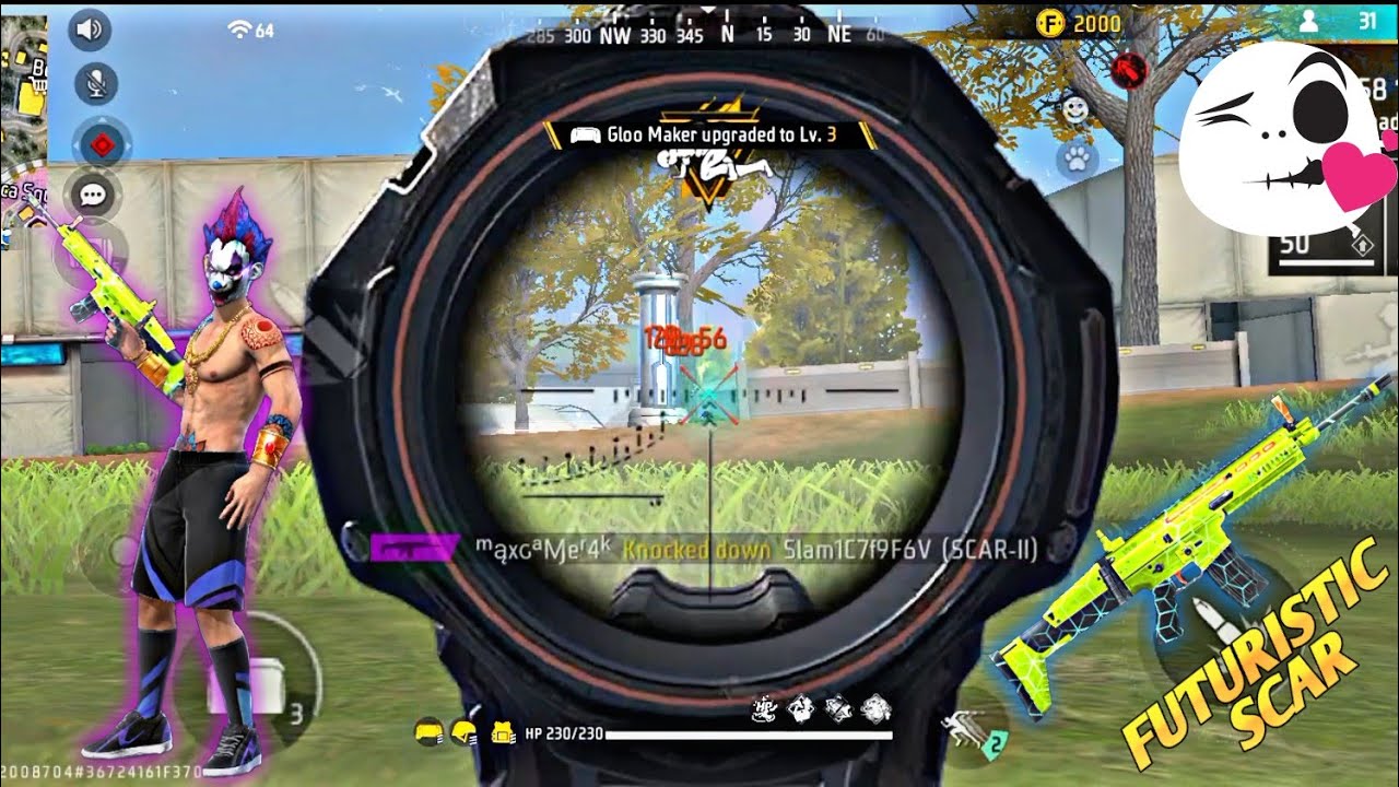 FUTURISTIC SCAR OP ️‍🔥 90% HEADSHOTS SOLO VS SQUAD 🪂 FULL GAMEPLAY ⚡ ...