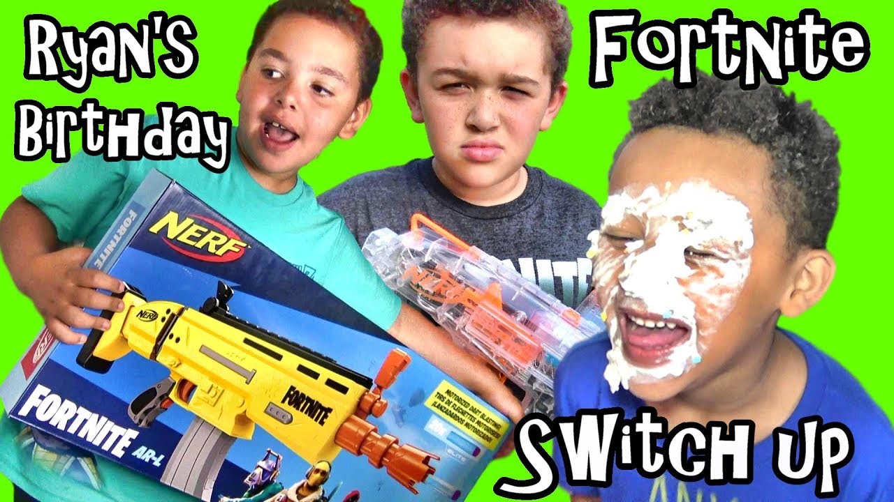 RYAN'S CRAZY BIRTHDAY SWITCH UP... FORTNITE SURPRISE BATTLE! - YouTube